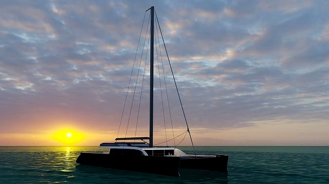Modern Catamaran Sailing yacht 3d model