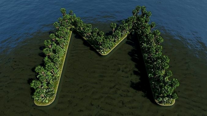 M Alphabet Island 3d model