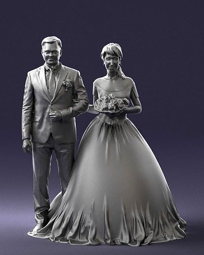 Beautiful married couple 0736 3D Print Ready | 3D model