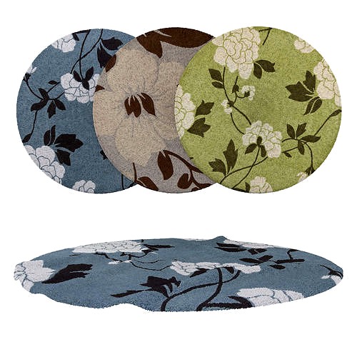 Round Rug Set 203 3d model