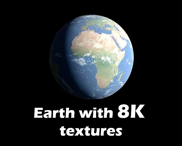 Earth 3D model with 8k textures