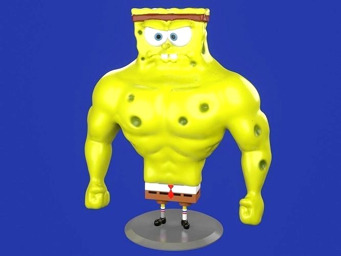 Muscle Spongebob meme sculpture 3D print | 3D model