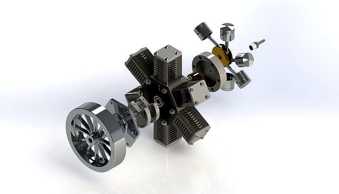 3D Pneumatic Radial Engine | 3D model