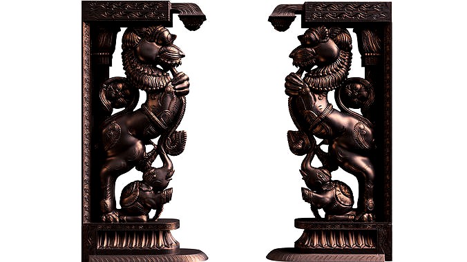 Yazhi Sculpture Pillar 3d model
