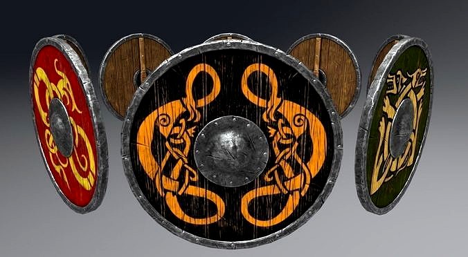 Viking Shields props set 3d model