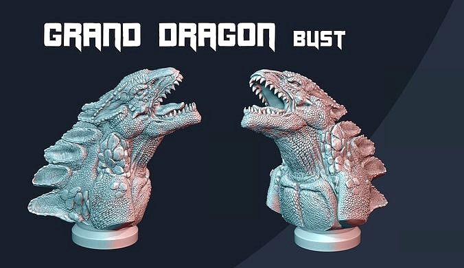 Grand Dragon High Detail Fantasy Bust | 3D model
