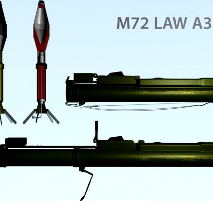 M72 LAW rocket launcher 3d model