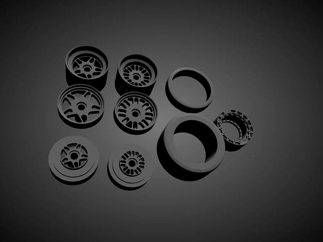 New for 2021 Belak Drag wheels with tires for Hot wheels | 3D model