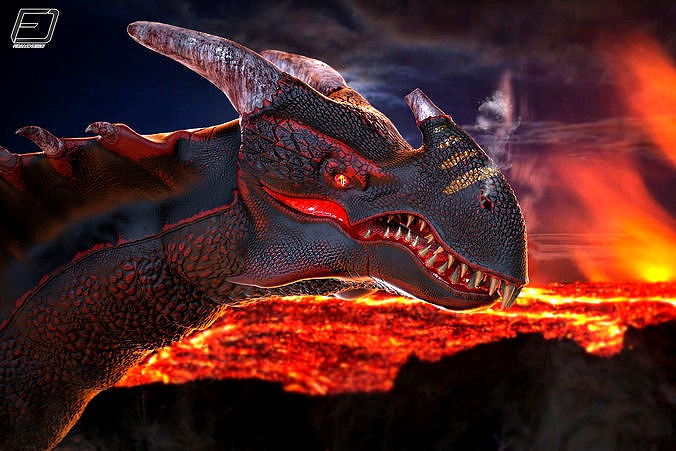 Volcano Dragon PBR 3d model