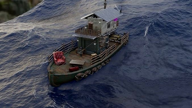 Realistic boat 3d model