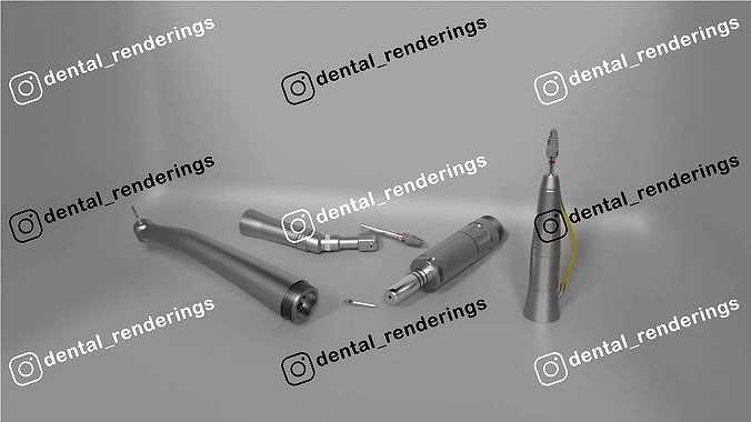 Dental handpieces KIT - High-res 3d model