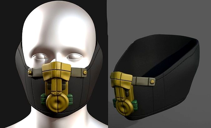 Gas mask respirator scifi futuristic 3d model