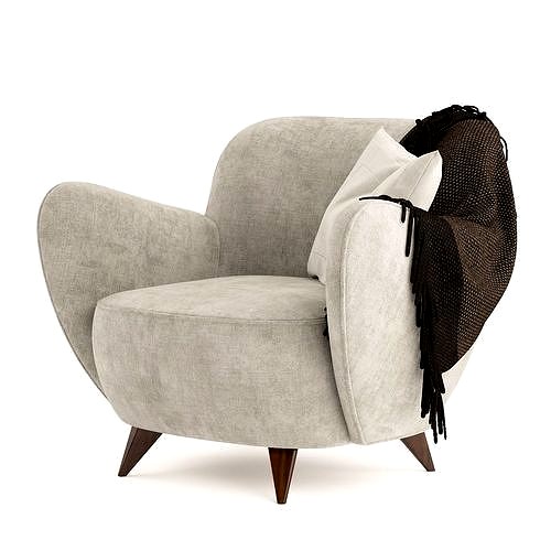 Wrap Around Barrel wing Chair 3d model