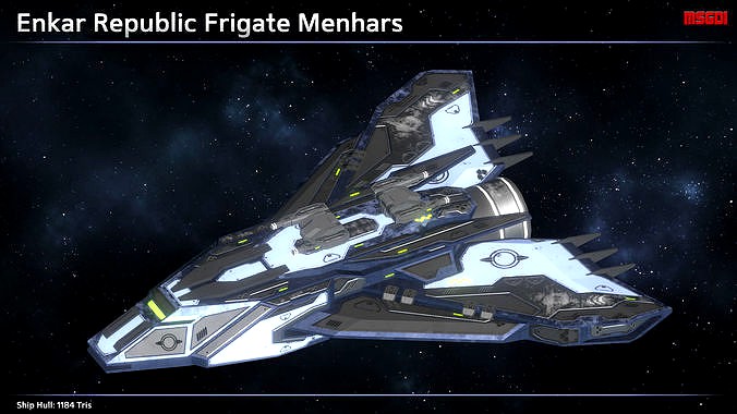 Spaceship Enkar Republic Frigate Menhars 3d model