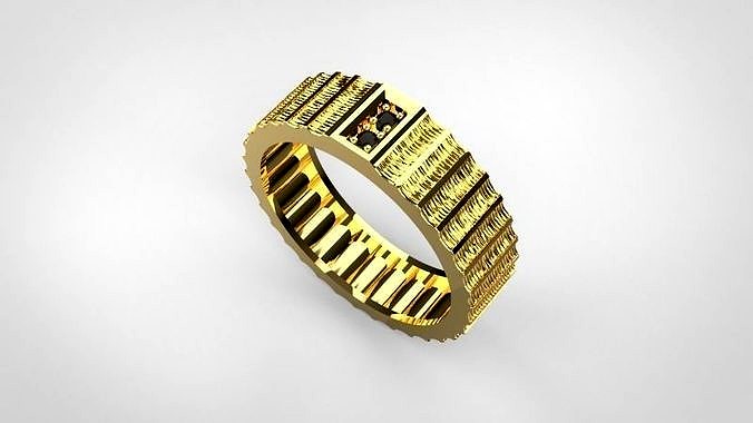 Serrated Ring wedding band Textured Lazer 3d Printed model