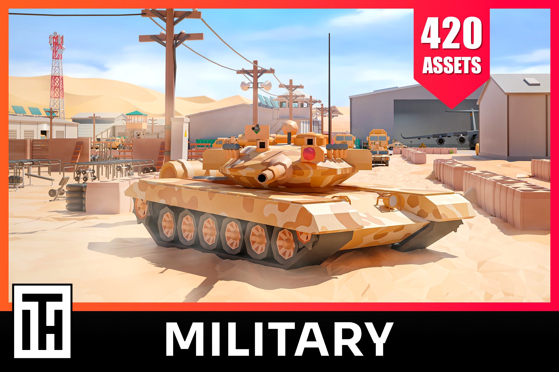 Military - Low Poly 3D Models Pack