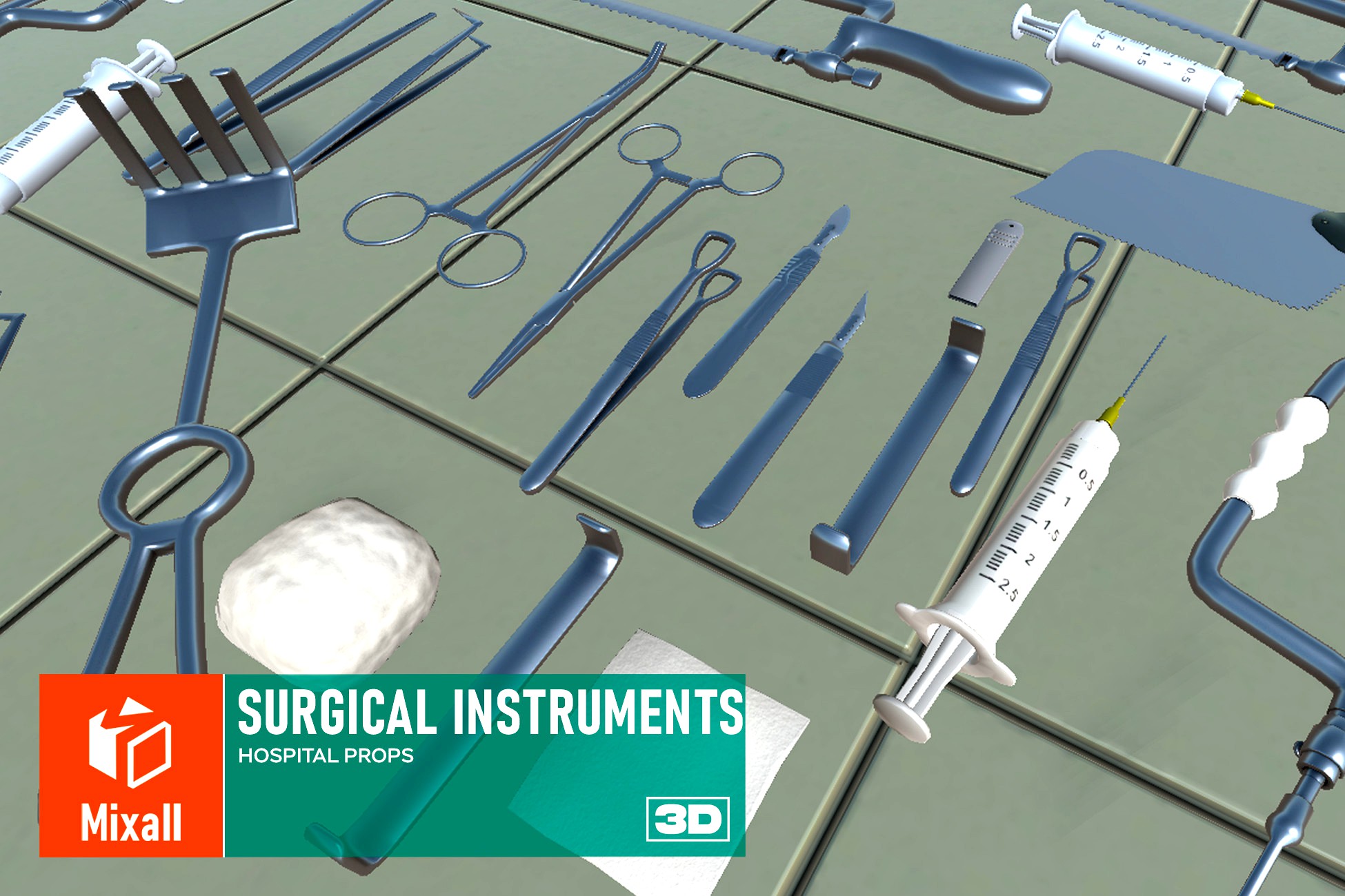 Surgical Instruments - hospital props 3d model