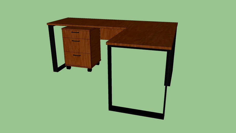 Structube Mick desk & cabinet 3d model