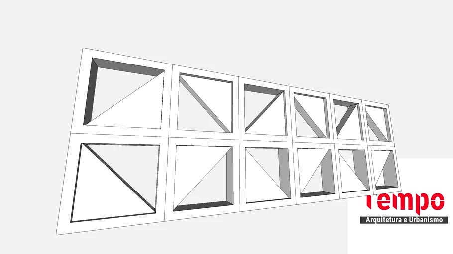 Cobogo cobogó triangular triangulo triângulo losângulo mosaico 3d model
