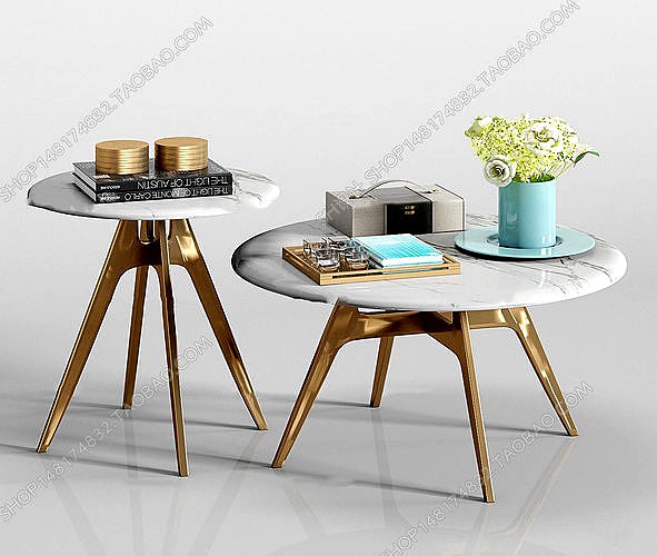 Table with accessories 3d model
