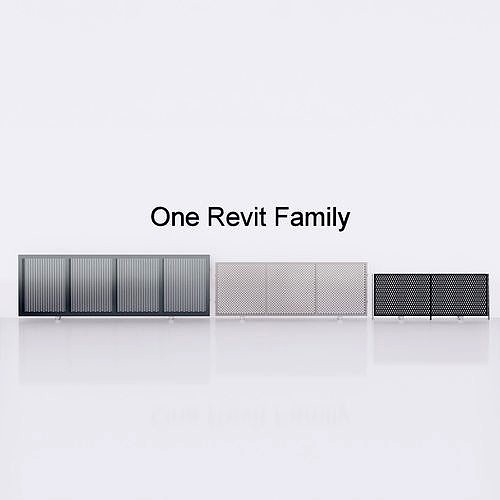 Sliding gate or door - Full parametric Revit Family 3d model