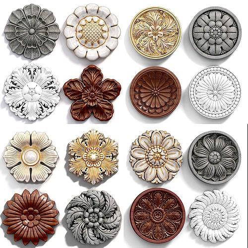 Decorative Wall Rosettes model 02 3d