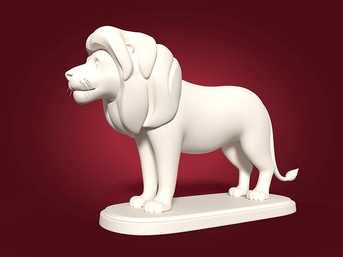 Cartoon Lion Statue 3d model