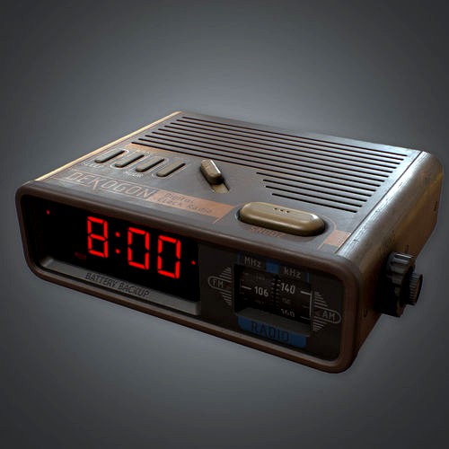 80s - Alarm Clock 01 Retro 3d model