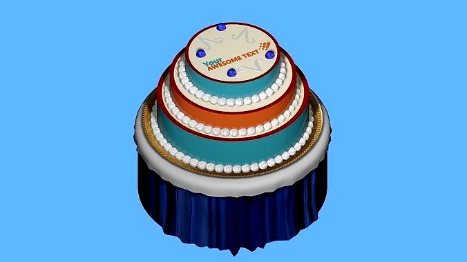 3D Cartoon cake with with assembly animation model