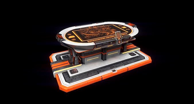 Sci-Fi Command Table - Game Ready 3d model