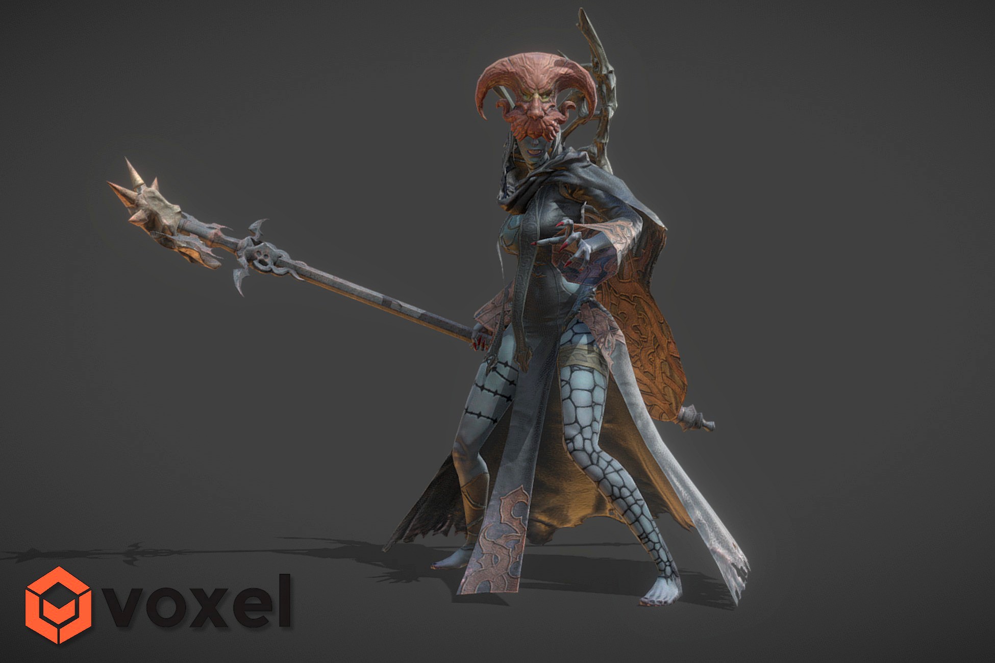 Human witch (animated) 3d model