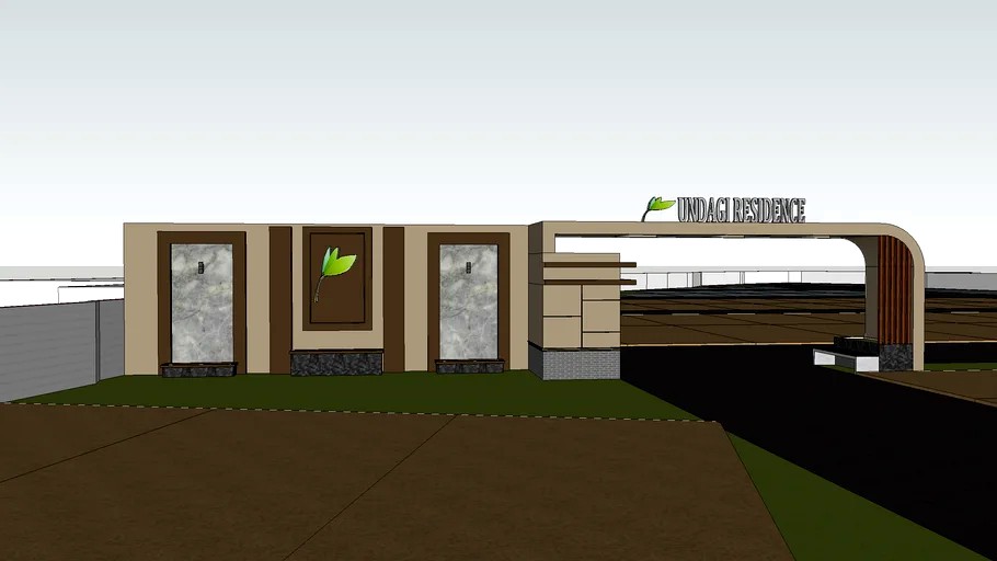 Main Gate Perumahan Bogor 3d model
