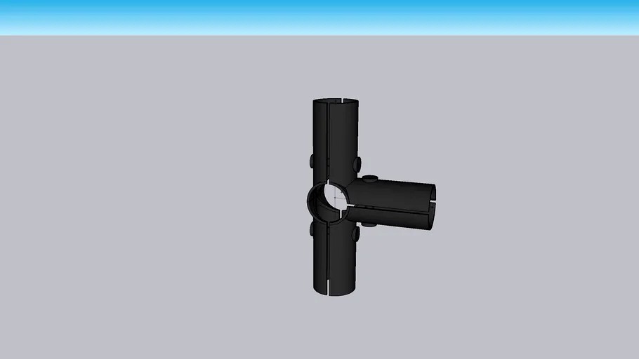maker pipe - 4 WAY STRUCTURAL PIPE CONNECTOR 3d model