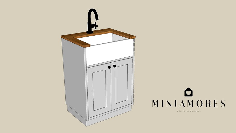 Módulo Pia Farm - linha Mini - Miniamores (cinza) 3d model