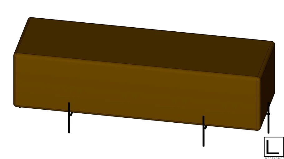 Puff Golden Retangular Maior - Iummi 3d model