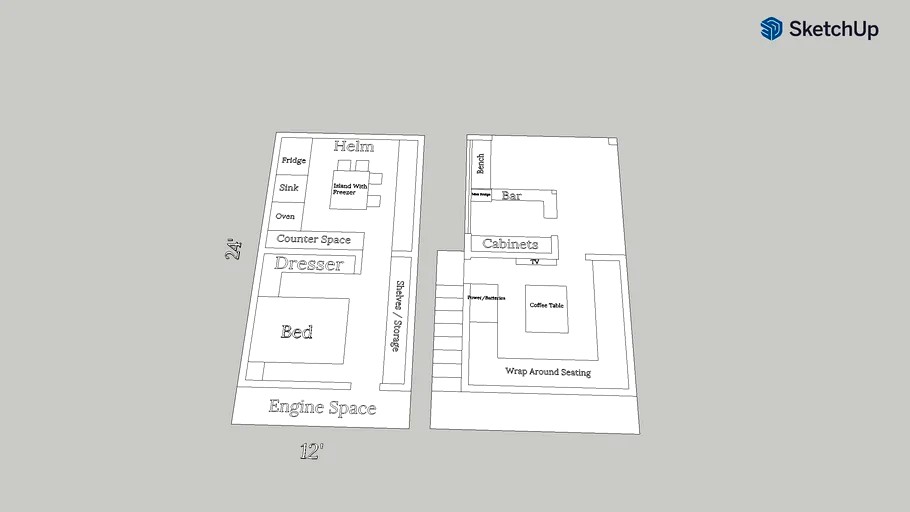 Floating Home Design - Floor Plan 3d model