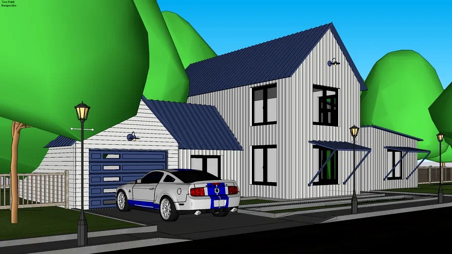 modern farmhouse 3d model