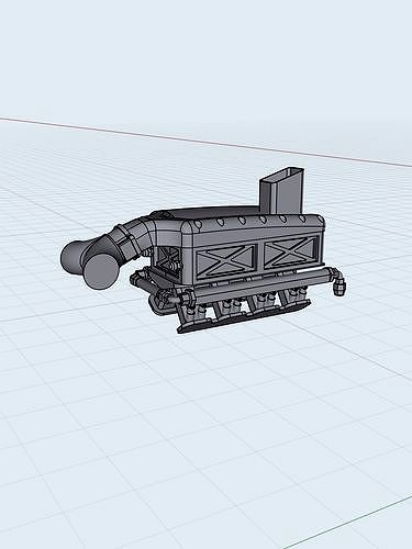 Intercooled Twin Turbo billet Intake Manifold Hemi BBC SBC Drag | 3D model