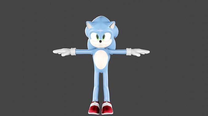 Sonic movie character 3d model
