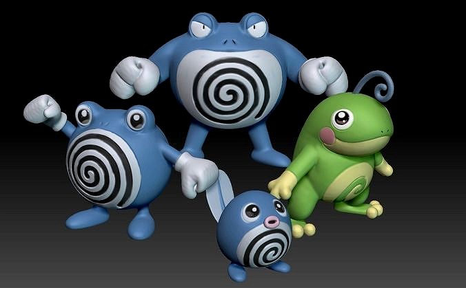 Pokemon Poliwag Poliwhirl Poliwrath Politoed | 3D model