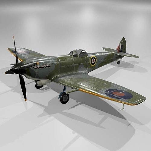 Supermarine Spitfire F Mk XVI Fighter Aircraft 3d model