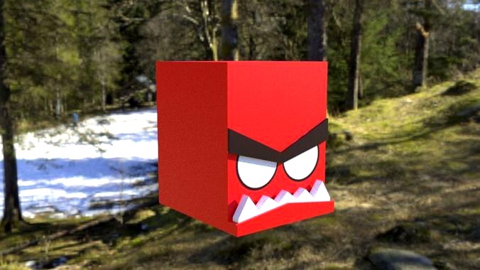 Angry Cube - Mobile Game Asset 3d model