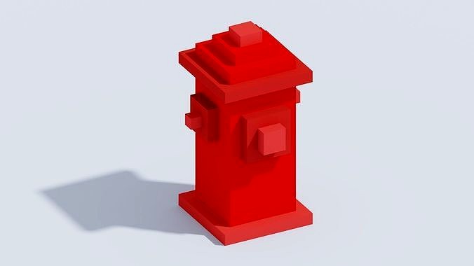 Voxel Fire Hydrant 3d model