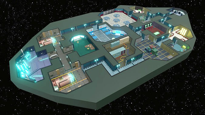 Among Us - The Skeld map 3d model