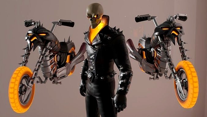 Ghost Rider Fortnite Skin T-Pose RIGGING 3d model
