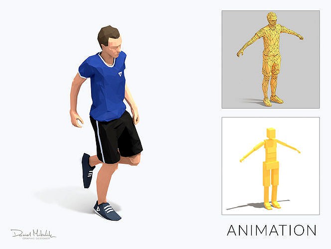 rest pose Exercise Man Animation 3d model