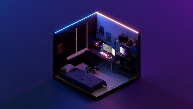 Isometric Gaming room 1 3d model