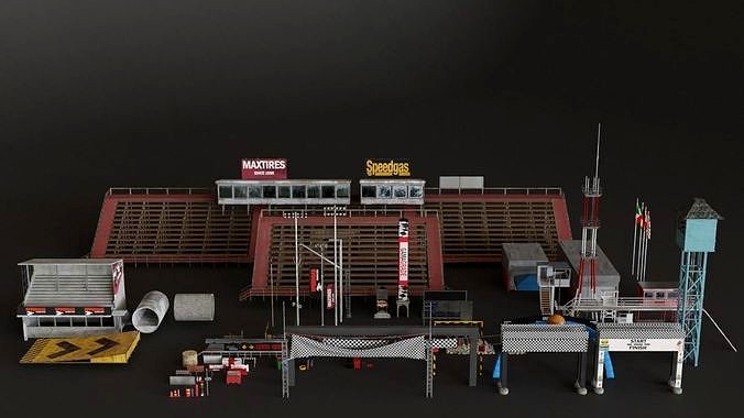 Old Race Track Props KITBASH 3d model
