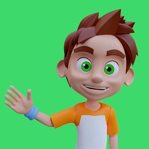 Character Stylized Boy Low-poly 3d model