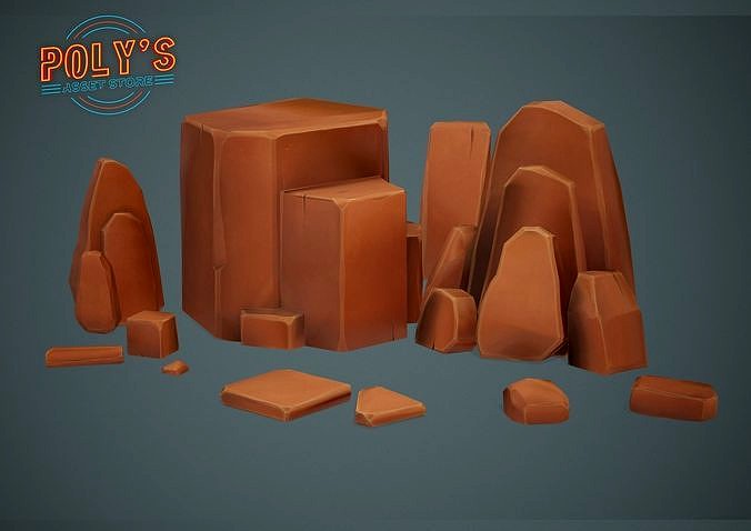 Rock Pack Stylized - Low Poly 3d model